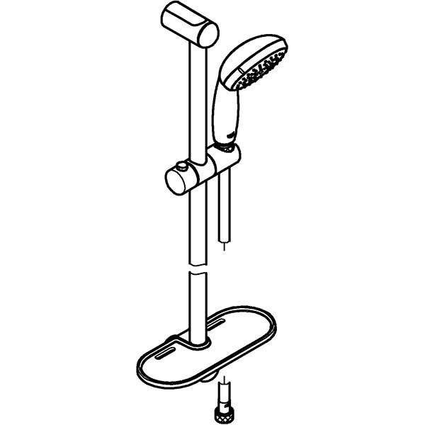 Coloana dus GROHE New Tempesta 100 27600001, 3 functii, crom-alb