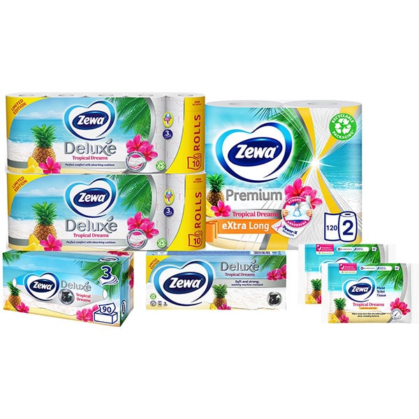 Pachet ZEWA Tropical Dreams, 7 produse: 2 x Hartie Igienica, Role ...