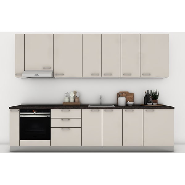 Mobila bucatarie Elyn, casmir ultra mat, 324 x 60 x 241 cm