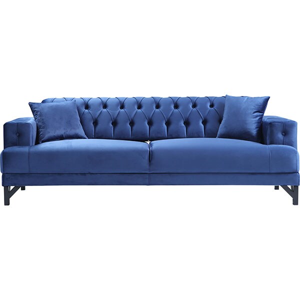 Canapea fixa Bianca, 3 locuri, 223 x 93 x 78 cm, bleumarin
