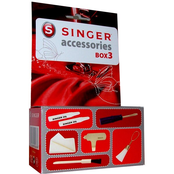 Set accesorii SINGER BOX3: perie mare si mica de curatat + laveta umeda ...