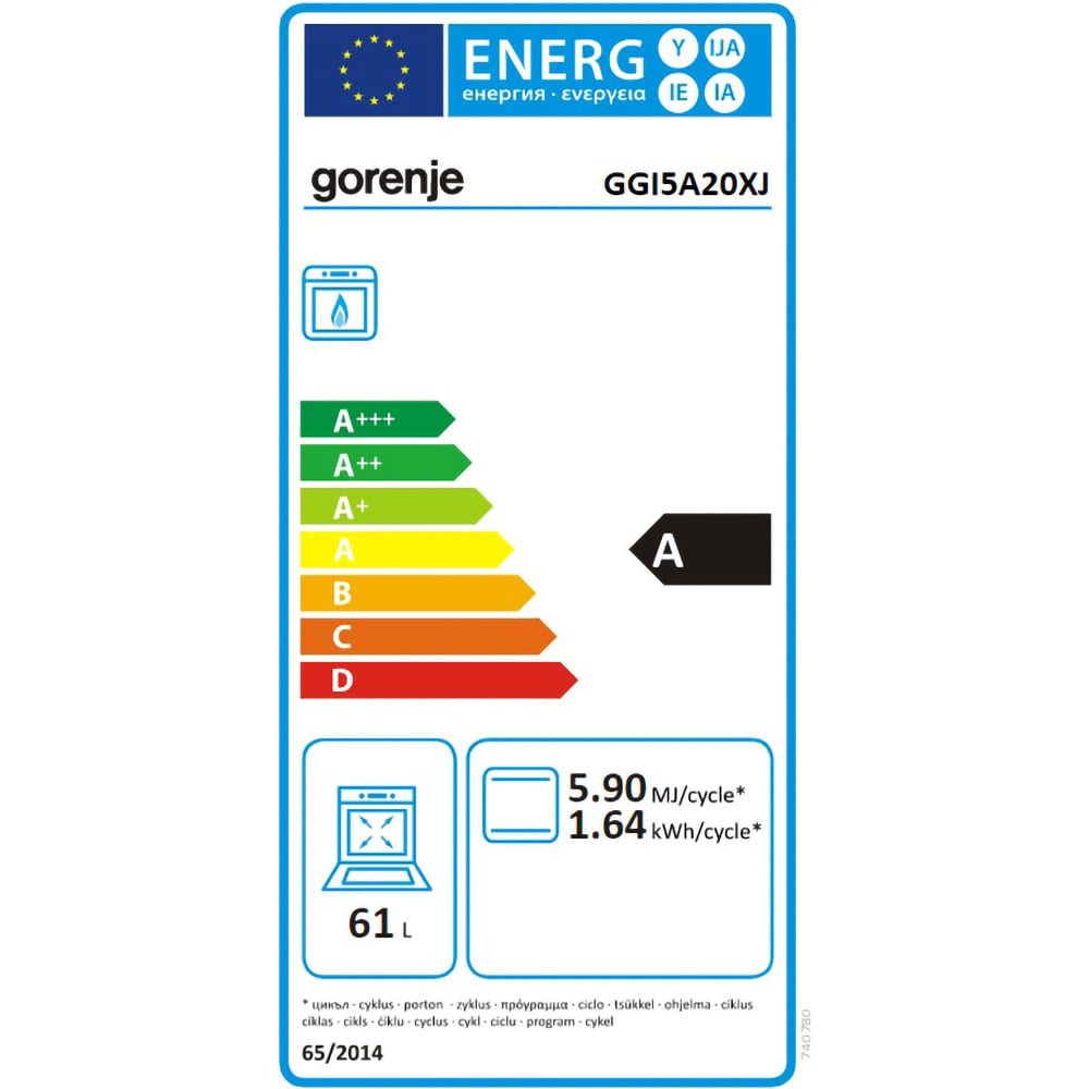 Aragaz GORENJE GGI5A20XJ, 4 arzatoare, Gaz, L 50 cm, Grill, Rotisor, inox