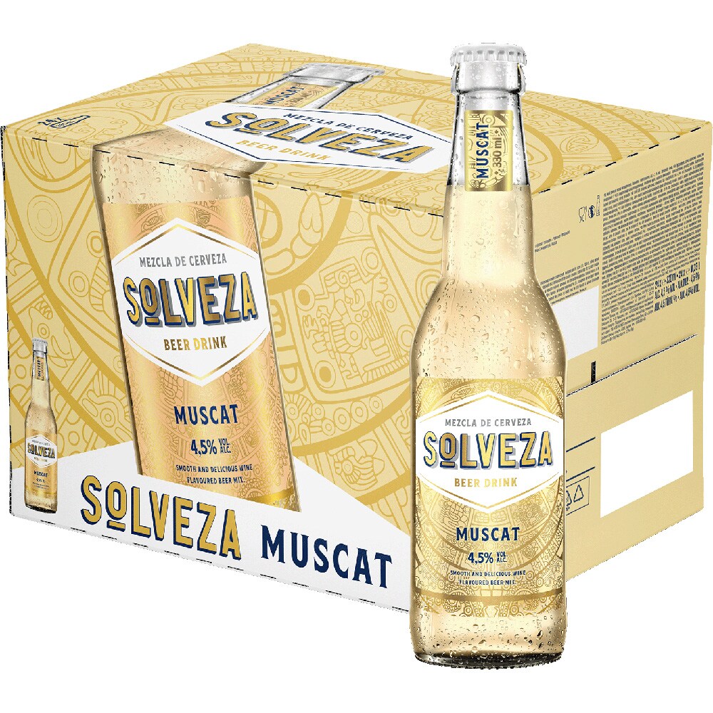 Bere cu arome Solveza Muscat bax 0.33L x 24 sticle