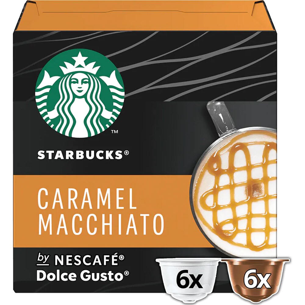 Capsule cafea STARBUCKS Caramel Macchiato, compatibile Dolce Gusto, 12 ...