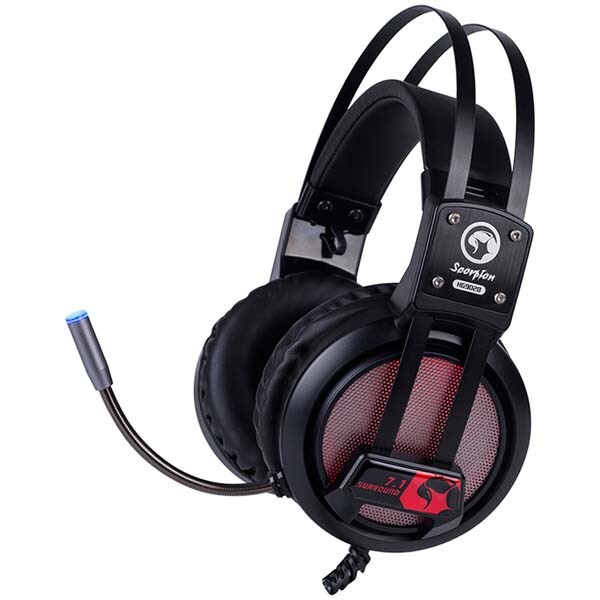 Casti Gaming MARVO HG9028, 7.1 surround, USB, negru-rosu