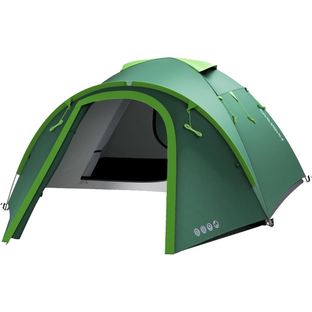 Cort HUSKY Bizon Plus, 3 persoane, 220 x 410 x 130 cm, verde