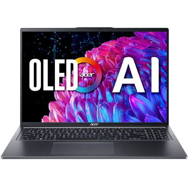 Laptop ACER Swift Go 16 OLED SFG16-72-77LW, Intel Core Ultra 7 155U pana la 4.8GHz, 16" 3.2K ...