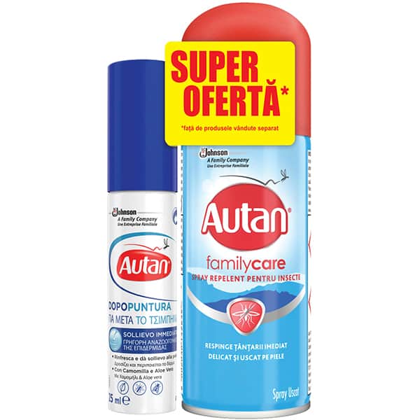 Set Spray repelent anti-tantari AUTAN Family Care, 100 ml + Lotiune ...