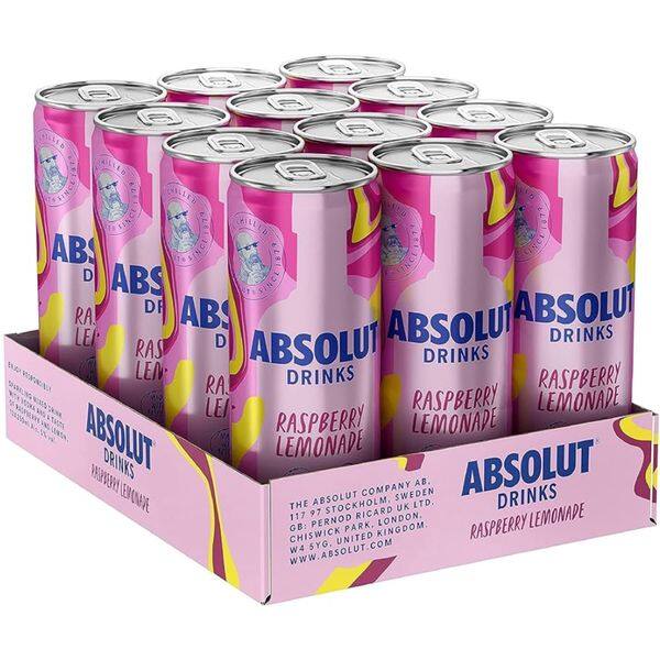 Cocktail cu alcool Absolut Raspberry Lemonade bax 0.25L x 12 doze