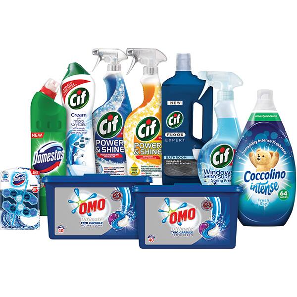 Pachet detergenti pentru curatenia casei OMO + COCCOLINO + DOMESTOS ...
