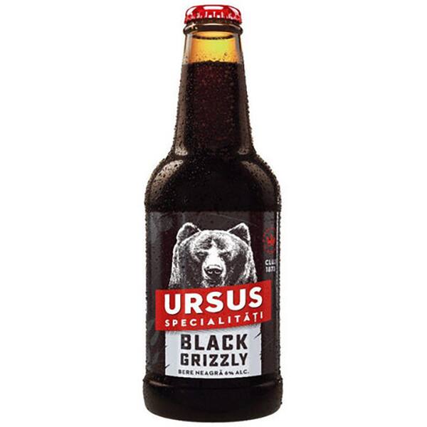 Bere bruna Ursus Black Grizzly bax 0.33L x 24 sticle