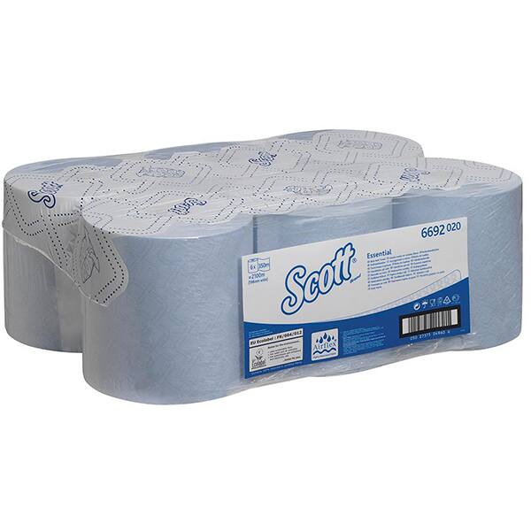 Prosop hartie SCOTT Essential Blue, 1 strat, 350 metri, 6 role