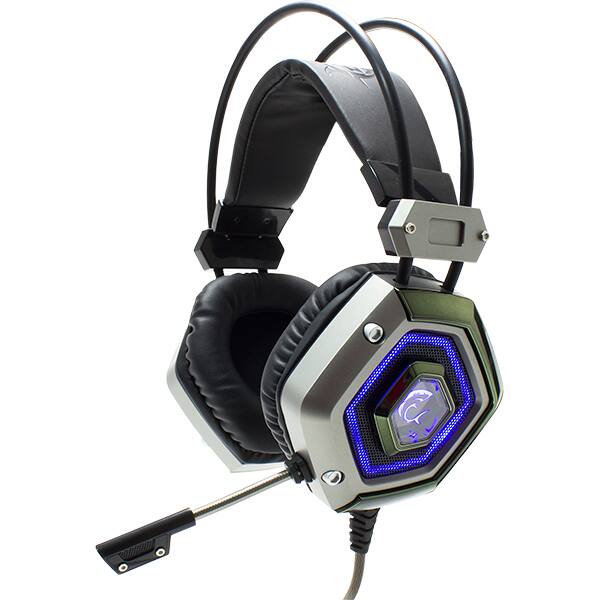 Casti Gaming WHITE SHARK Lion GH-1841, stereo, USB, argintiu