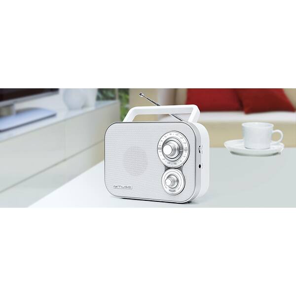 Radio portabil MUSE M-051 RW, FM, alb