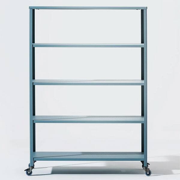 Raft podea cu roti Corner, 90 x 40 x 129 cm, albastru-gri