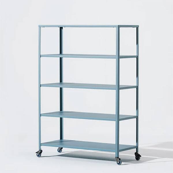 Raft podea cu roti Corner, 90 x 40 x 129 cm, albastru-gri