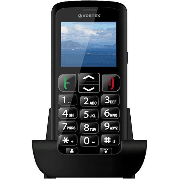 Telefon mobil VORTEX Senior VO9005BK, 256MB RAM, 3G, Dual SIM, Black