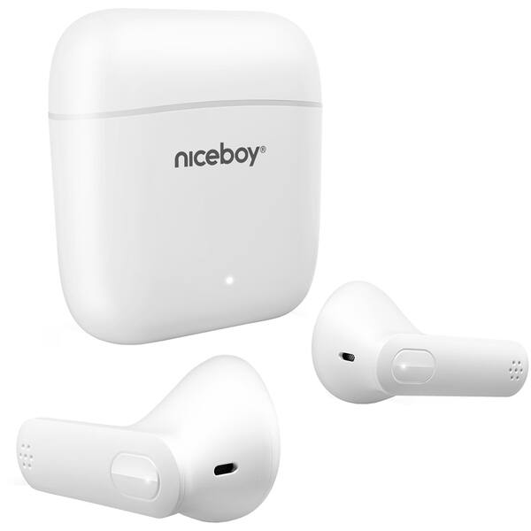 Casti NICEBOY Hive Beans, True Wireless, Bluetooth, In-Ear, Microfon, alb