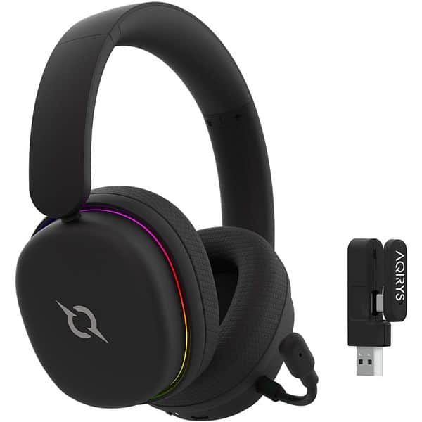 Casti Gaming Wireless AQIRYS Luna, multiplatforma, 7.1 surround, negru