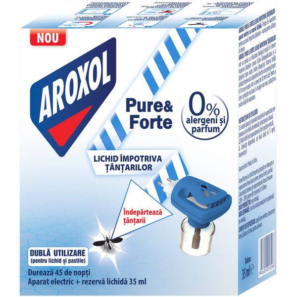 Aparat electric cu rezerva lichida impotriva tantarilor AROXOL Pure ...