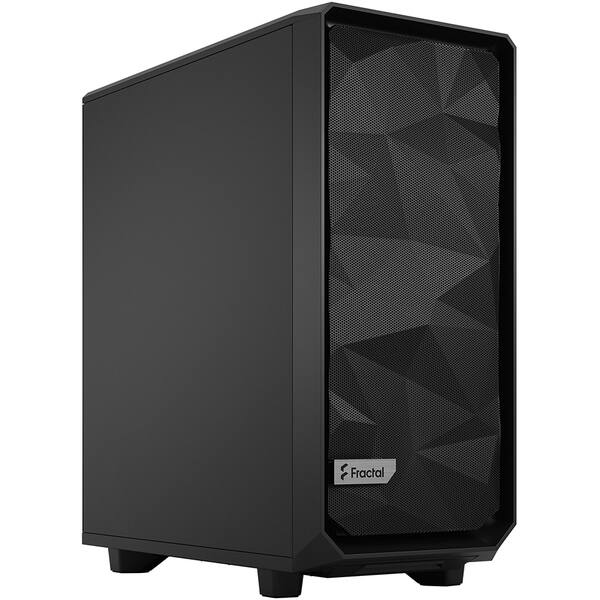 Carcasa PC FRACTAL DESIGN Meshify 2 Compact Black Solid (FD-C-MES2C-01), USB 3.1 Gen 2 Type-C ...