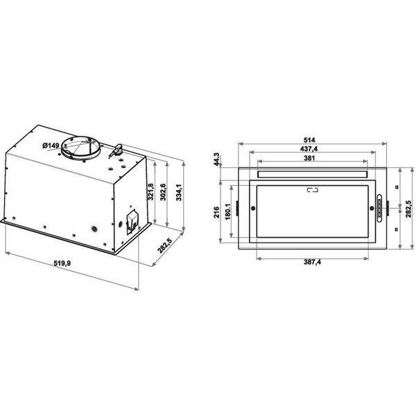 Hota incorporabila WHIRLPOOL WCT3 63F LTK, 1 motor, 550 m3/h, L 50 cm ...
