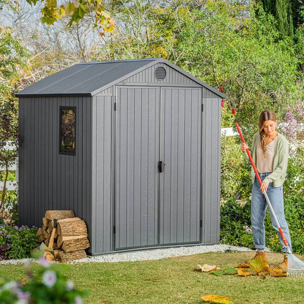 Casuta gradina KETER Darwin 6x6, evotech, 190 x 182 x 221 cm, gri