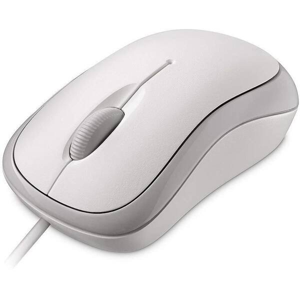 Mouse cu fir MICROSOFT Basic Optical, USB, alb