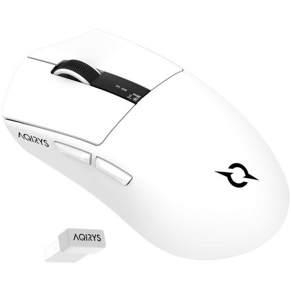 Mouse Gaming Wireless AQIRYS Zephir, 26000 dpi, alb