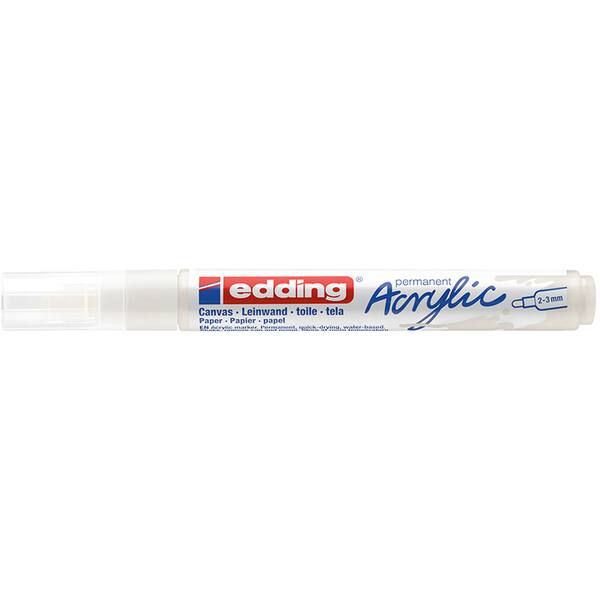 Marker acrilic EDDING 5100, 2-3 mm, alb