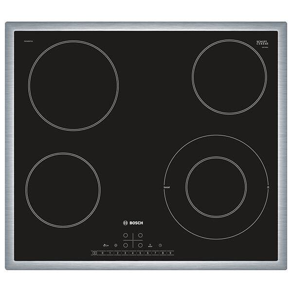 Plita incorporabila BOSCH PKF645FP1E, Vitroceramica, 4 arzatoare, negru