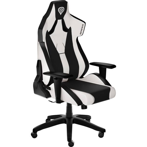 Scaun Gaming GENESIS Nitro 650 Howlite White, alb-negru