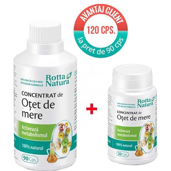 Supliment alimentar Pachet Concentrat de Otet de mere, 120 capsule ...