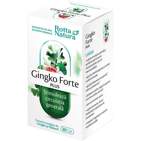 Supliment alimentar Ginkgo Forte Plus, 30 capsule, ROTTA NATURA