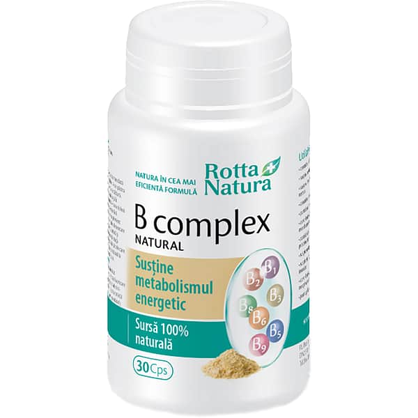 Supliment alimentar B Complex natural, 30 capsule, ROTTA NATURA